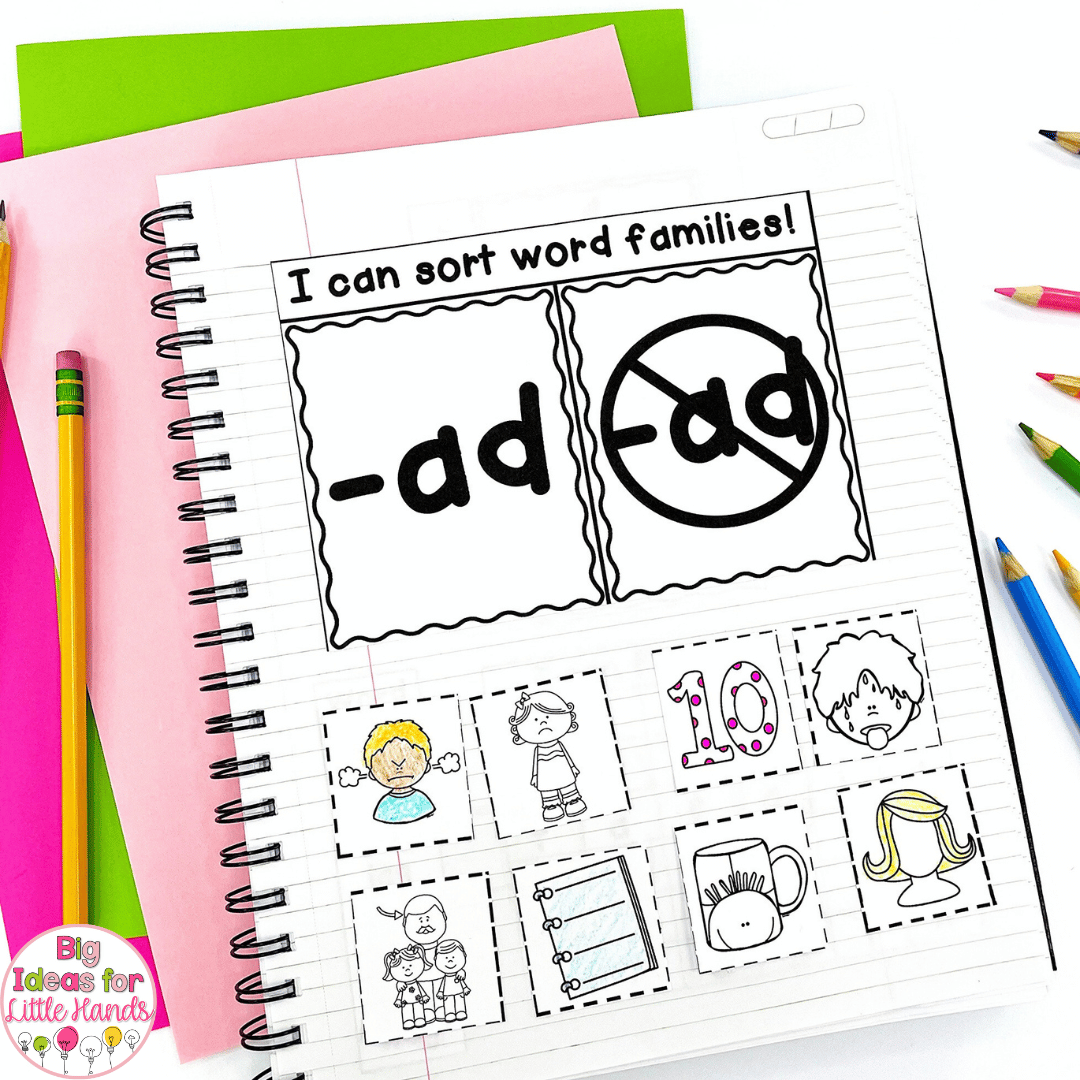 Easy Word Family Interactive Notebook Activities - Big Ideas for Little ...
