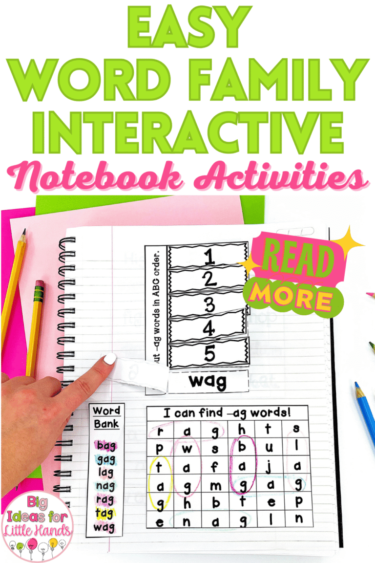 Easy Word Family Interactive Notebook Activities - Big Ideas for Little ...