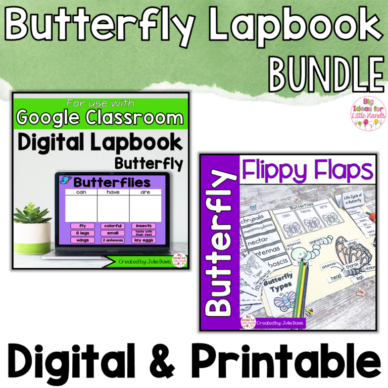 Butterfly Activities Interactive Notebook Digital and Printable Bundle ...