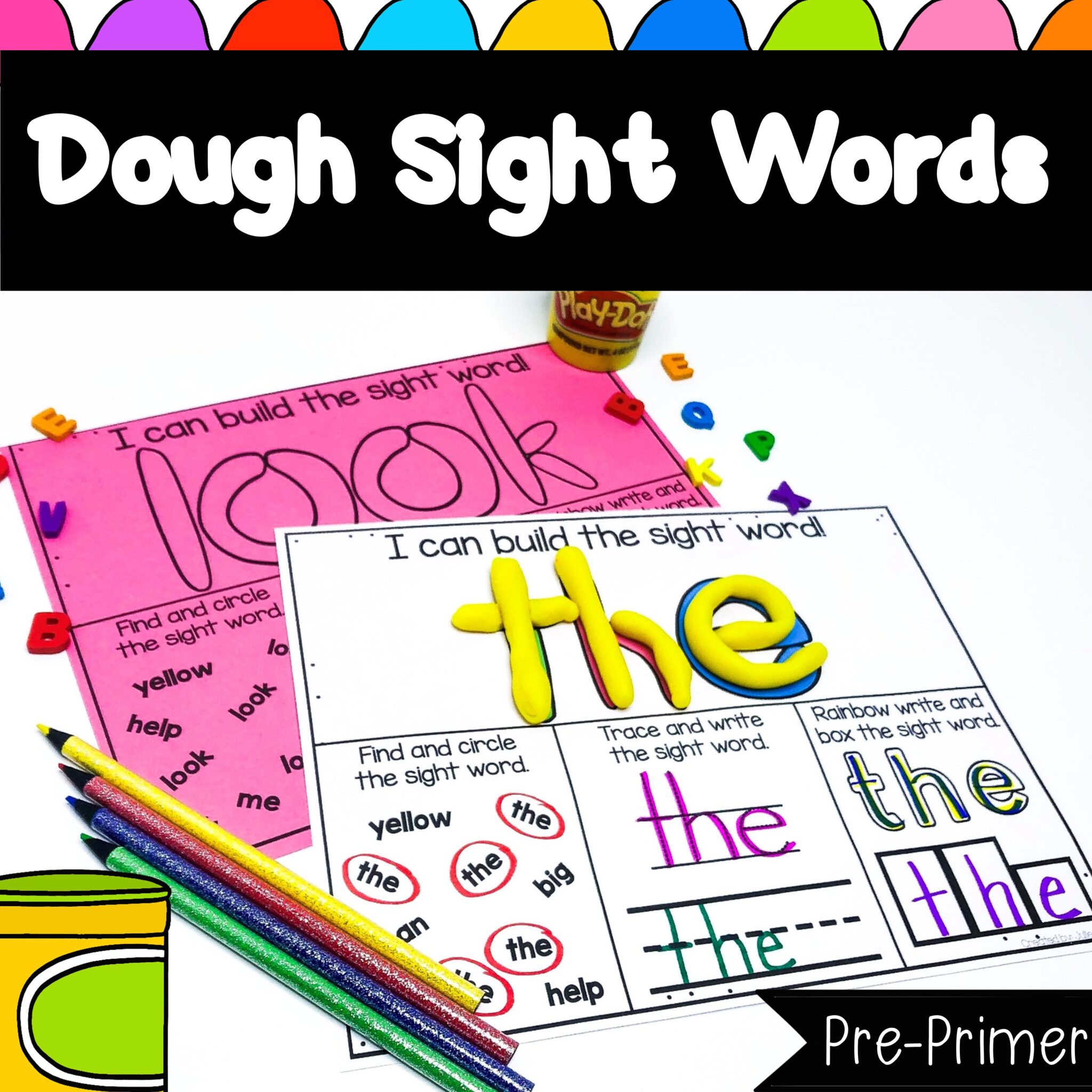 Sight Words Practice Worksheets | Playdough Mats | Pre Primer | Fine ...