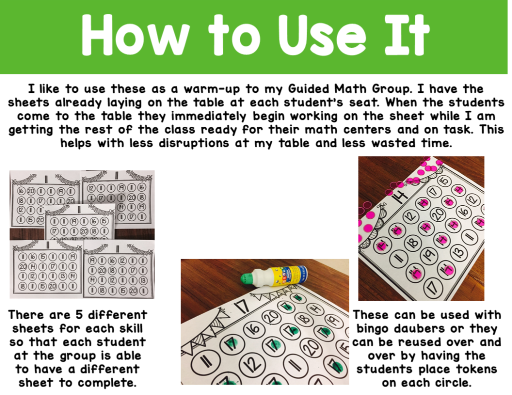 Number Recognition Worksheets Identification Activities 11-20 - Big ...