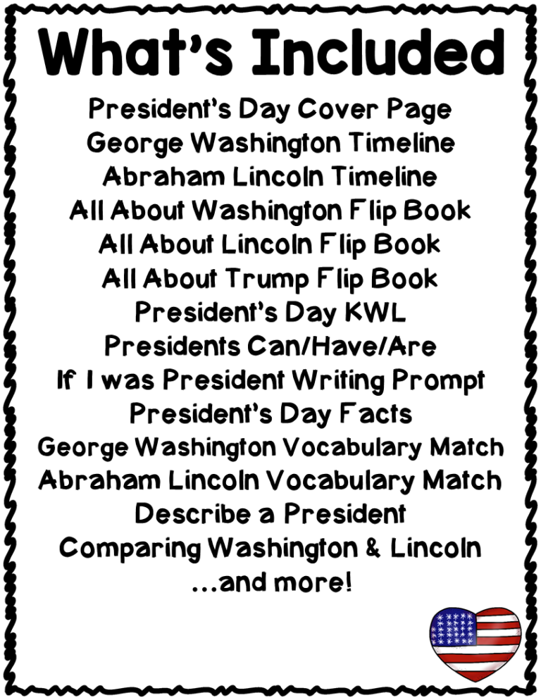 President's Day Activities Interactive Notebook Lapbook - Big Ideas for ...
