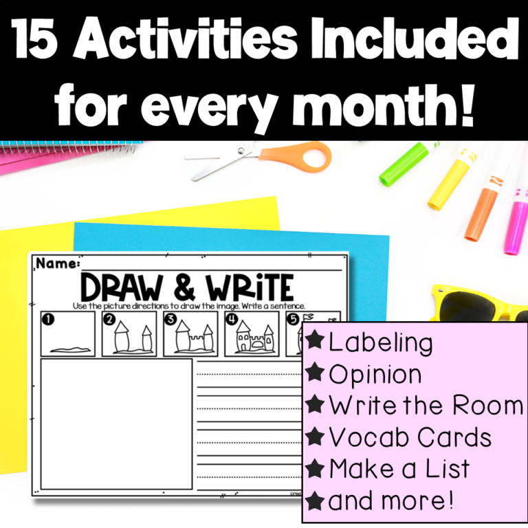Year Long Writing Centers Bundle - Writing Prompts - Kindergarten and ...