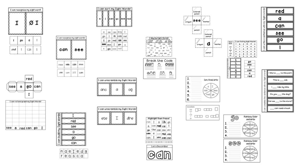 Pre-Primer Sight Word Interactive Notebooks Bundle - Big Ideas for ...