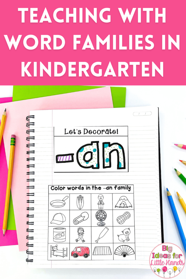 Teaching Word Families in Kindergarten - Big Ideas for Little Hands