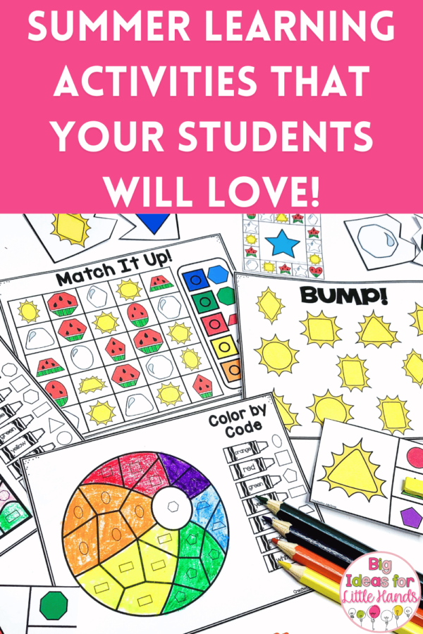 Summer Learning Activities Your Students Will Love! - Big Ideas for ...