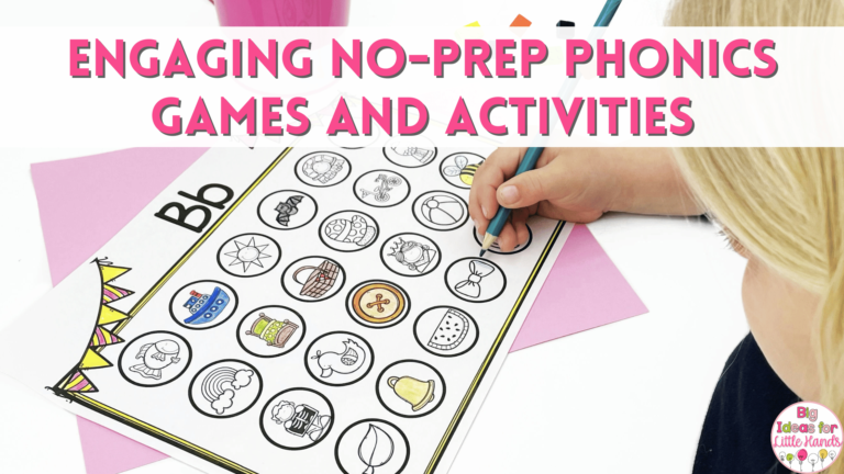 Engaging No-Prep Phonics Games and Activities for Kindergarten - Big ...