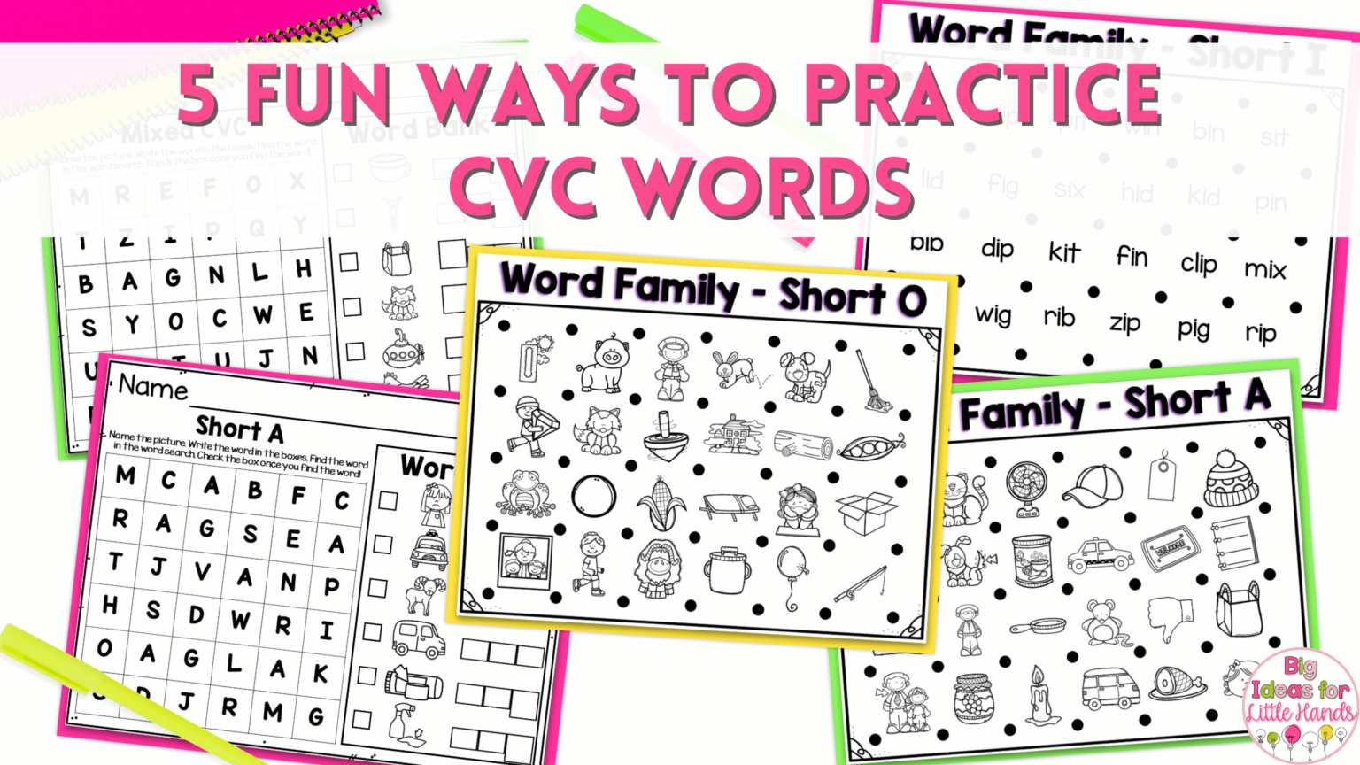 5 Fun Ways to Practice CVC Words - Big Ideas for Little Hands