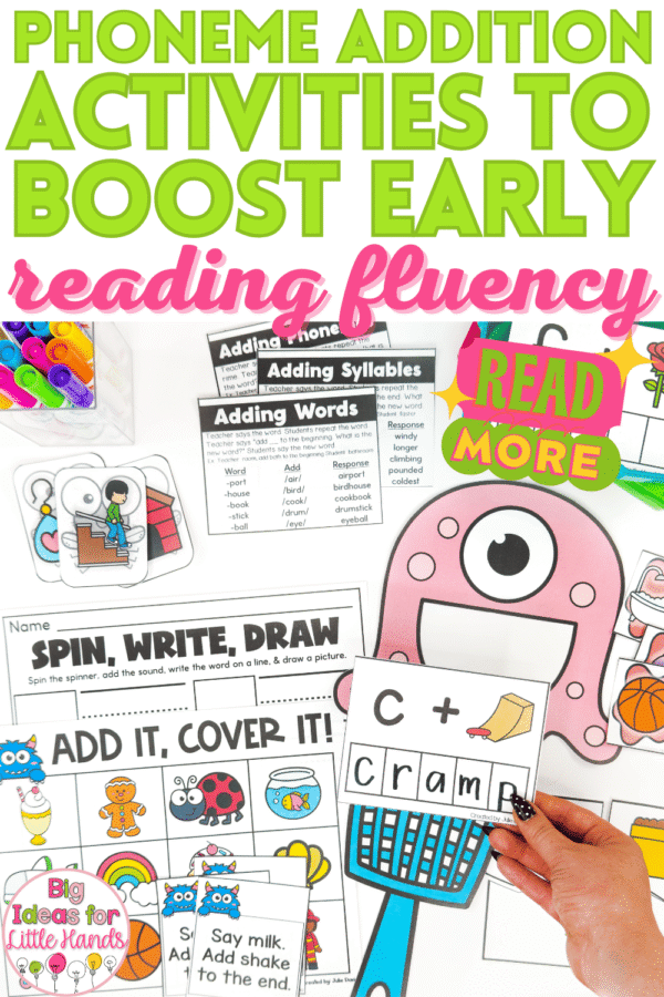 Phoneme Addition Activities to Boost Early Reading Fluency - Big Ideas ...