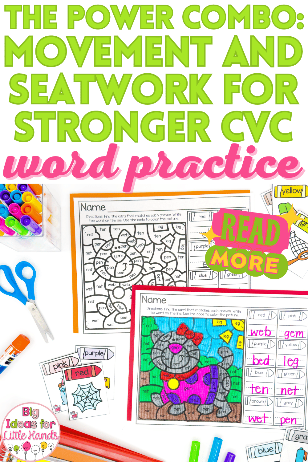 The Power Combo: Movement and Seatwork for Stronger CVC Word Practice ...