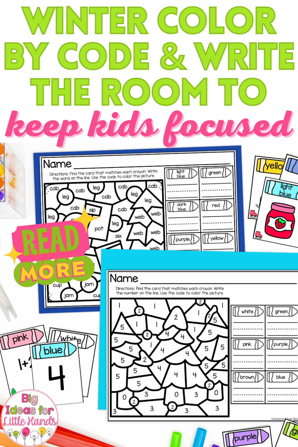 Winter Color by Code & Write the Room to Keep Kids Focused - Big Ideas ...
